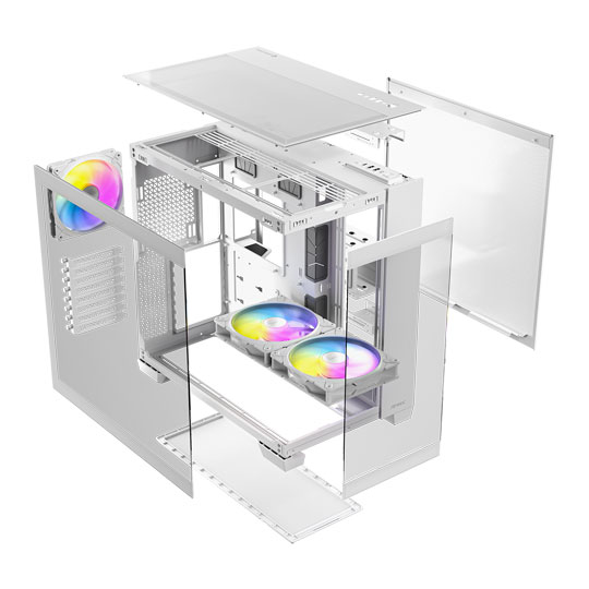 Antec C8 ARGB Full Tower Tempered Glass PC Gaming Case White LN149689 ...
