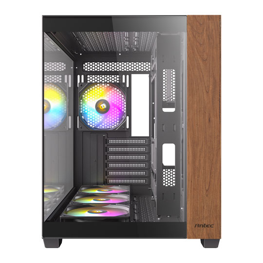 Antec CX800 Wood ARGB Mid Tower Tempered Glass Black PC Gaming Case ...