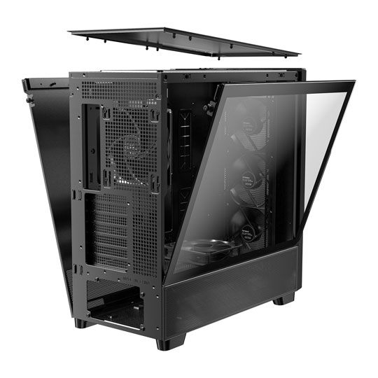 Antec Flux Mid Tower Tempered Glass Black/Wood PC Gaming Case LN149691 ...