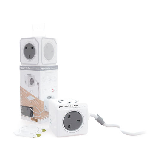 Allocacoc PowerCube 'Extended USB' 4-Socket Mains Extension Lead with 2 ...