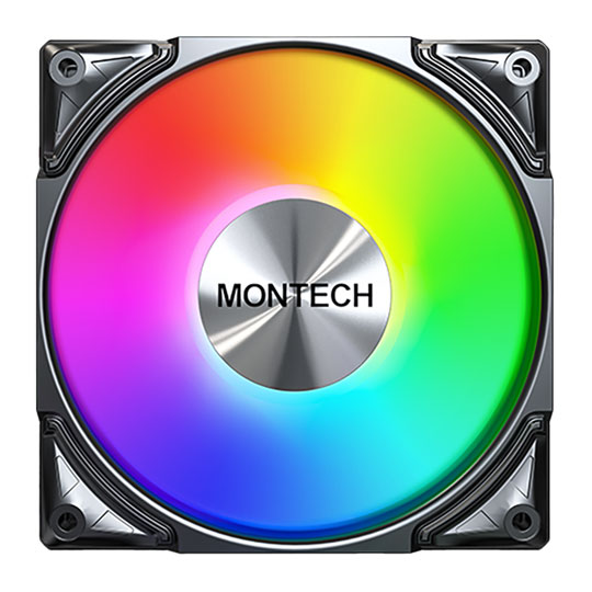 Montech Metal Pro 12 ARGB PWM 120mm Black Case Fan - 3 Pack w/ fan hub ...