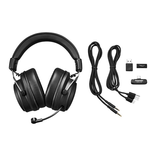 PowerColor ALPHYN AH10 Wireless/Wired PC/Console Gaming Headset Black ...