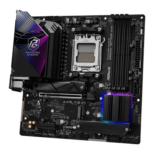ASRock AMD B850M Riptide WiFi AM5 DDR5 PCIe 5.0 Micro-ATX Motherboard ...