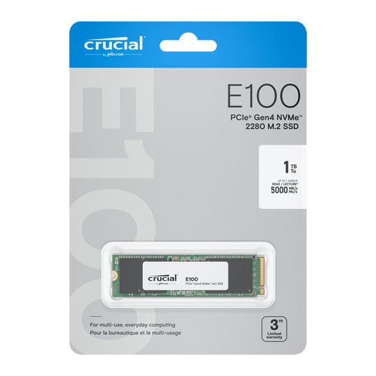 Crucial E100 480GB PCIe Gen4 2280 NVMe M.2 SSD LN154934 - CT480E100SSD8 ...