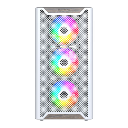 Montech XR WOOD White Mid Tower PC Case with 4x ARGB Fans LN155647 - XR ...