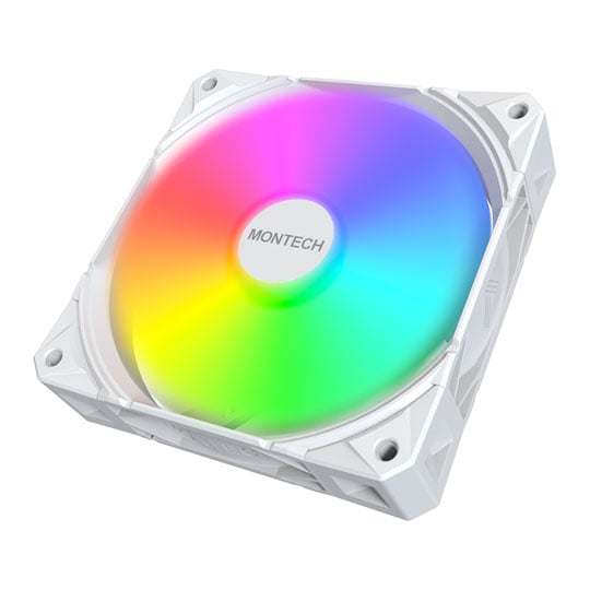 Montech E28 ARGB 120mm White PWM Fans - 3 Pack w/ Fan Hub LN160464 ...