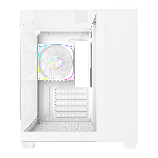 CIT Eclipse Mini White MicroATX PC Case with 3x ARGB Fans LN162308 ...