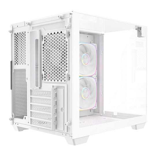 CIT Eclipse Mini White MicroATX PC Case with 3x ARGB Fans LN162308 ...