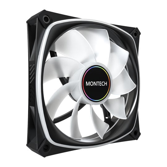 Montech RX120 Pro ARGB 120mm Black Reverse PWM Fan Triple Pack w/ Fan ...