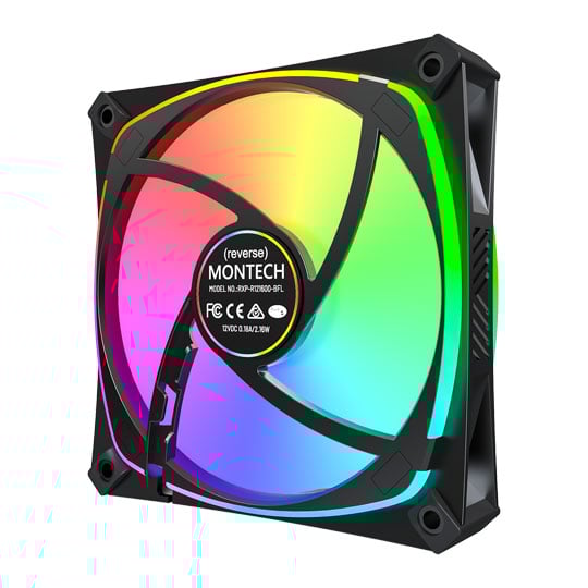 Montech RX120 Pro ARGB 120mm Black Reverse PWM Fan Triple Pack w/ Fan ...