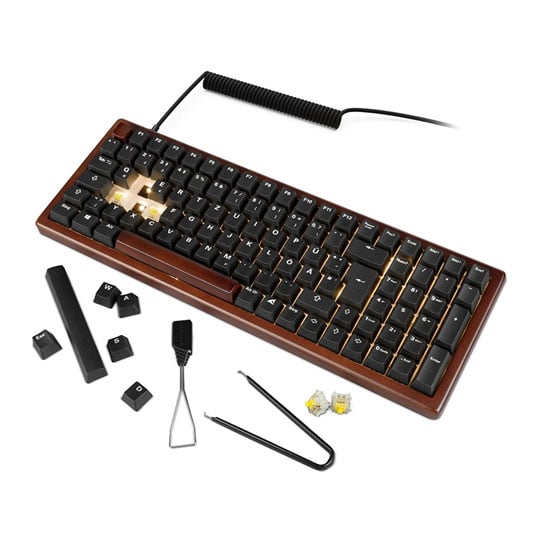 Sharkoon Skiller SGK50 S2 PBT 96% Layout Wood Wired RGB Mechanical ...