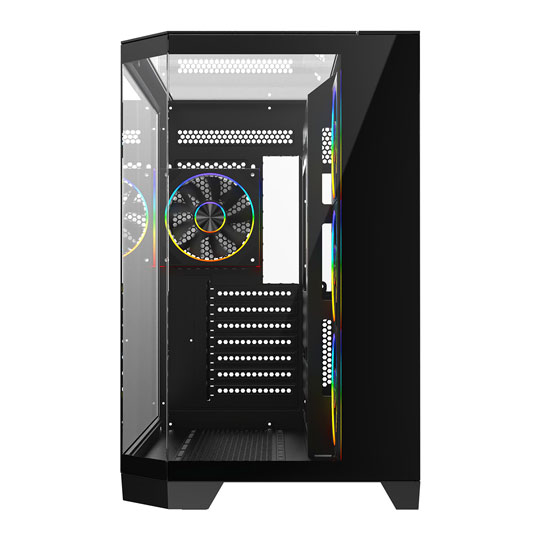 CiT DS360 PRO Black Mid Tower Tempered Glass PC Gaming Case with 4x CiT ...