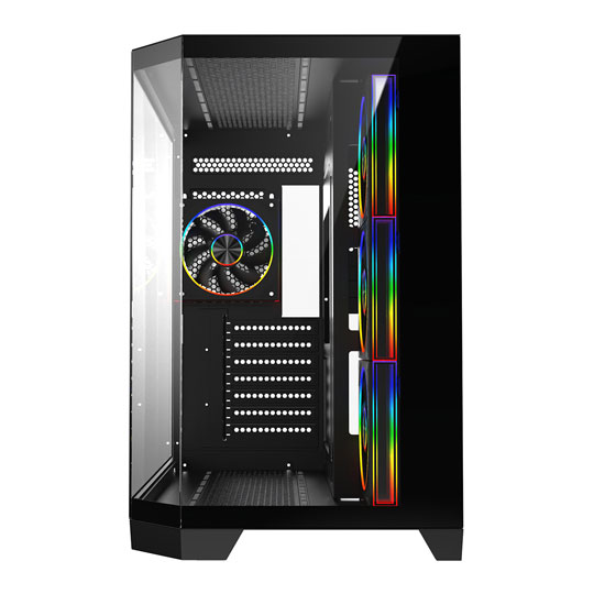 CiT DS360 Black Mid Tower Tempered Glass PC Gaming Case with 4x CiT ...