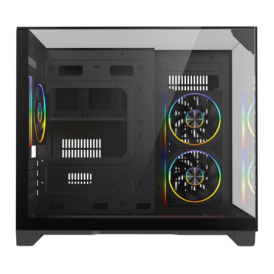 Powercool Atom Tempered Glass Black MicroATX Tower Gaming Case LN165638 ...