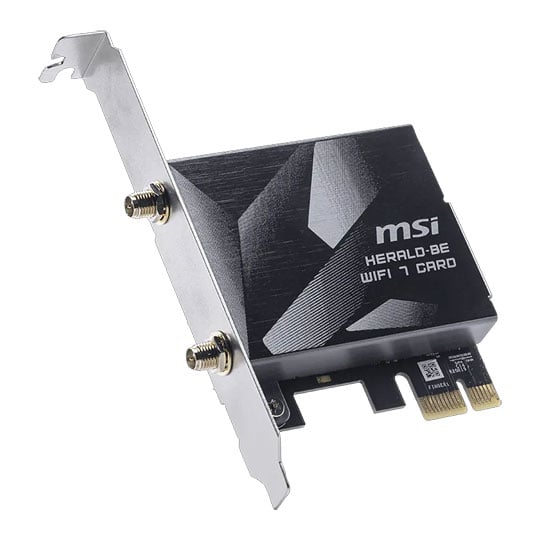 MSI HERALD BE9400 Wi-Fi 7 Tri-Band PCIe x1 Expansion Card with High ...
