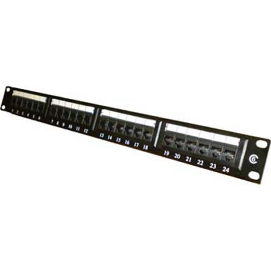 Dynamode 24 Port Patch Panel CAT6E 19" Rackmount 1U LN6660 - PPAN-24-C6-LC2 | SCAN UK